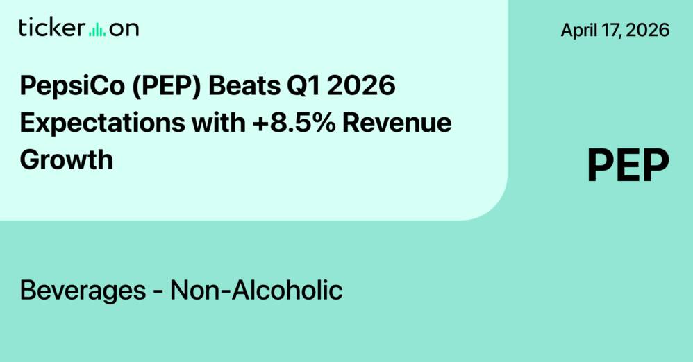 PepsiCo (PEP) Beats Q1 2026 Expectations with +8.5% Revenue Growth