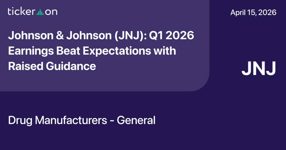 Johnson & Johnson (JNJ): Q1 2026 Earnings Beat Expectations with Raised ...
