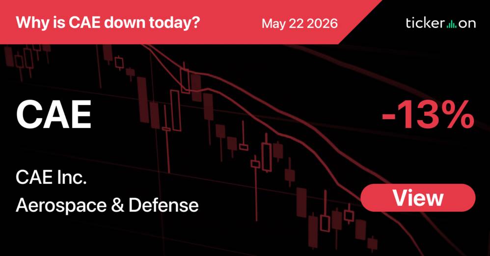 Why Is CAE Inc. (CAE) Stock Down -13% Today?