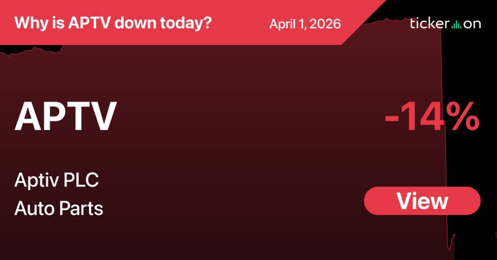 Why Is Aptiv PLC (APTV) Stock Down -14% Today?